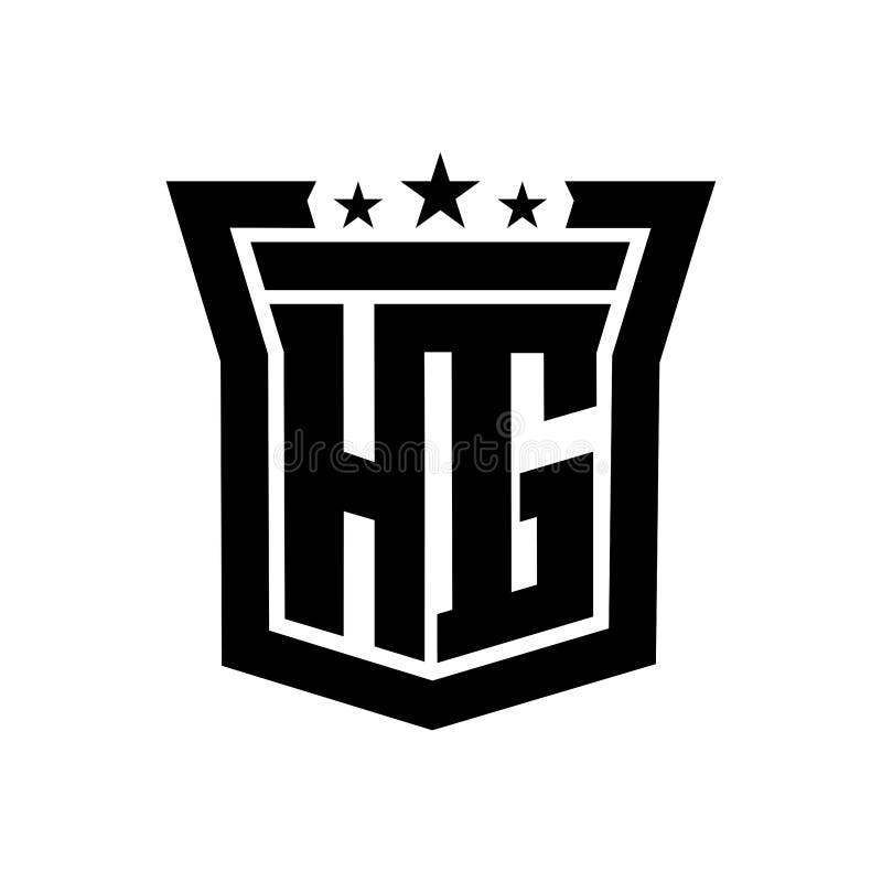 Letter HG Monogram Shield Logo - Minimal Logo Initials HG Stock Vector ...