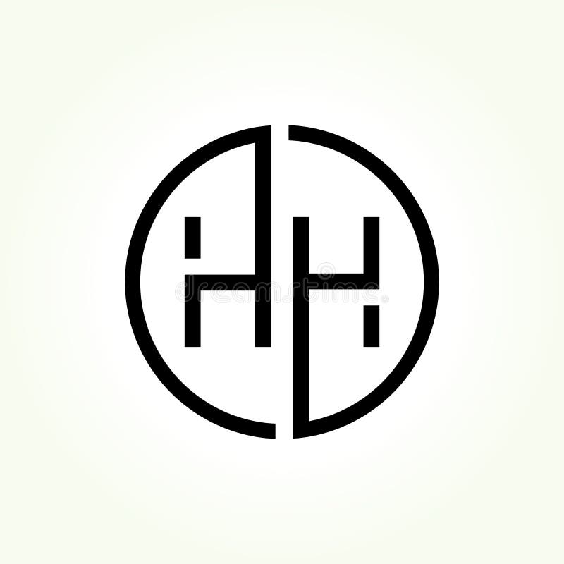 Letter HH Logo Design Linked Vector Template with Black Color Stock ...