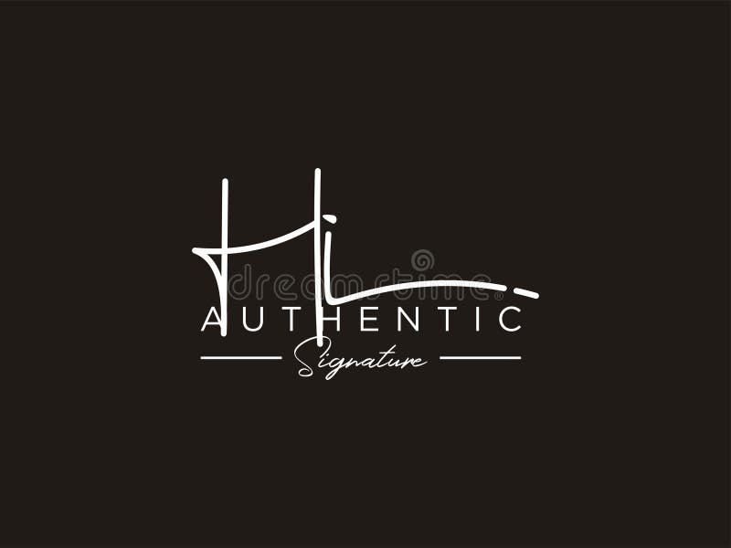 Letter HI Signature Logo Template Vector Stock Vector - Illustration of ...