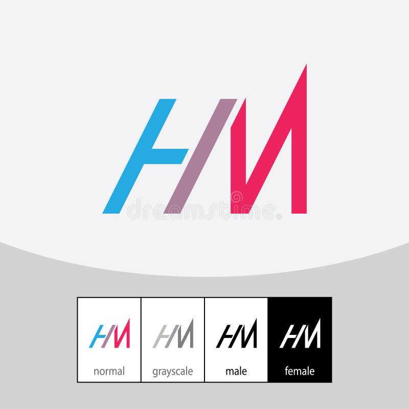 Letter HM Logo Design Vector. Stock Vector - Illustration of gradient ...