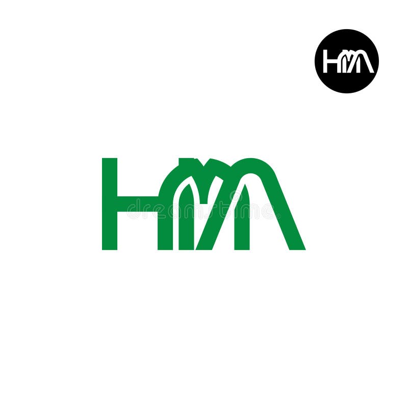 Letter HMA Monogram Logo Design Stock Vector - Illustration of names ...