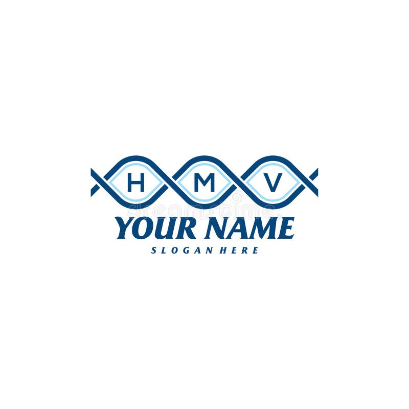 Letter HMV with Dna Logo Design Template. Initial HMV Logo Concept ...