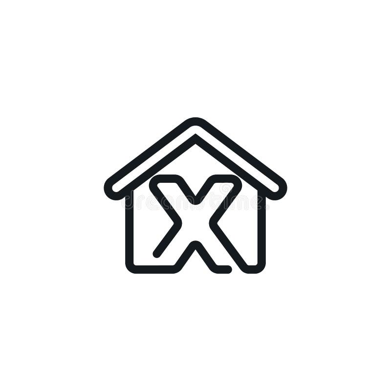Letter X in House Icon Vector Design Template Stock Vector ...