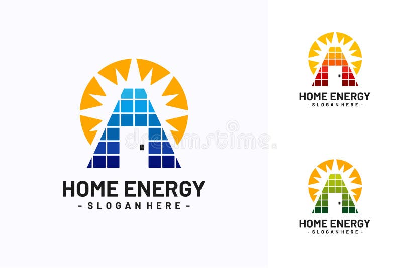 Letter a house solar logo stock vector. Illustration of sign - 360255087