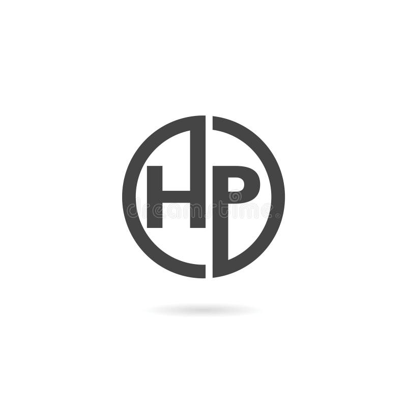 Letter HP Logo Design with Shadow Stock Vector - Illustration of ...