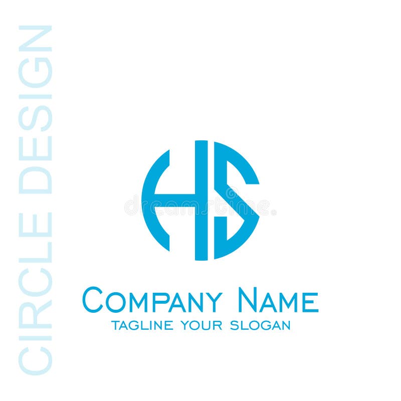 Letter HS Logo Vector, Line Concept Circle Graphic Design. Stock Vector ...