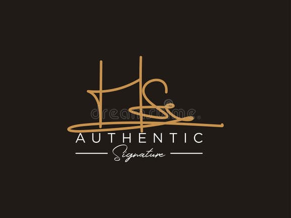 Letter HS Signature Logo Template Vector Stock Vector - Illustration of ...