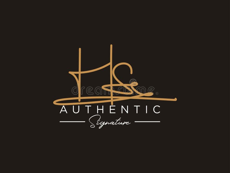 Letter HS Signature Logo Template Vector Stock Vector - Illustration of ...