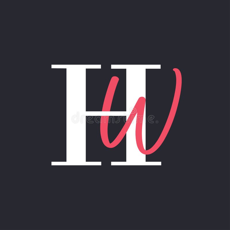 Letter HW Logo. Perfectly Blended Initials HW Letter Logo Design Stock ...