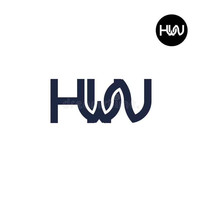 Letter HWN Monogram Logo Design Stock Vector - Illustration of ...