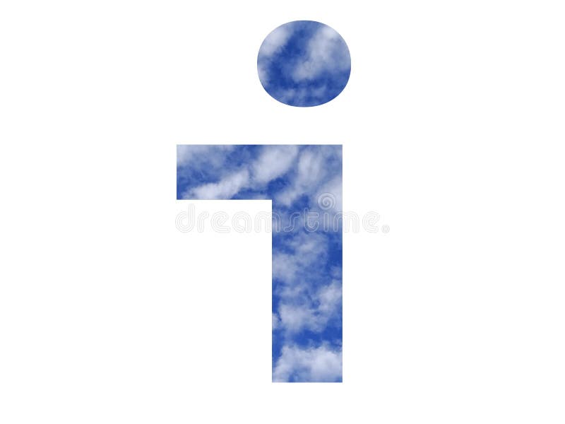 Letter I of the Alphabet Made with a Blue Sky and White Clouds Stock ...
