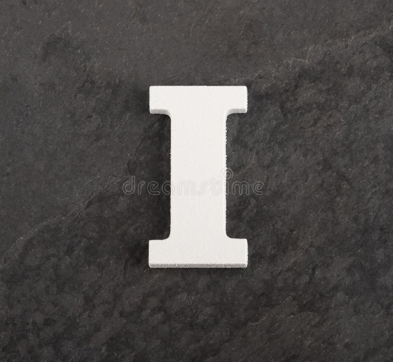 Letter I from Blank Alphabet on Gray Background - Top View Stock ...