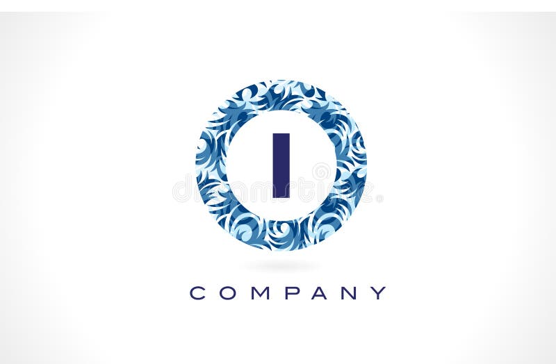 Letter I Blue Pattern Logo Design. Stock Vector - Illustration of ...