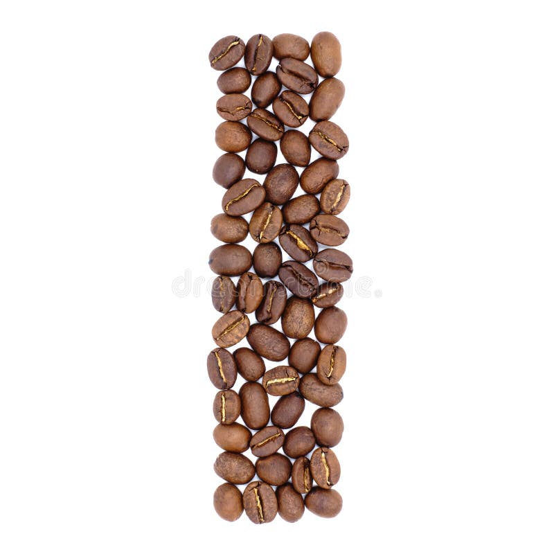 Letter I from Coffee Alphabet Isolated on White Stock Image - Image of ...