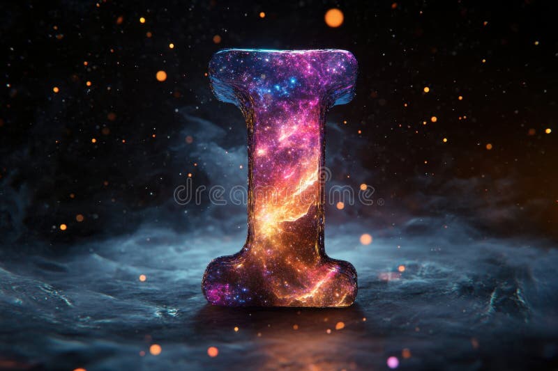 The Letter I is a Colorful Representation of a Galaxy Stock ...