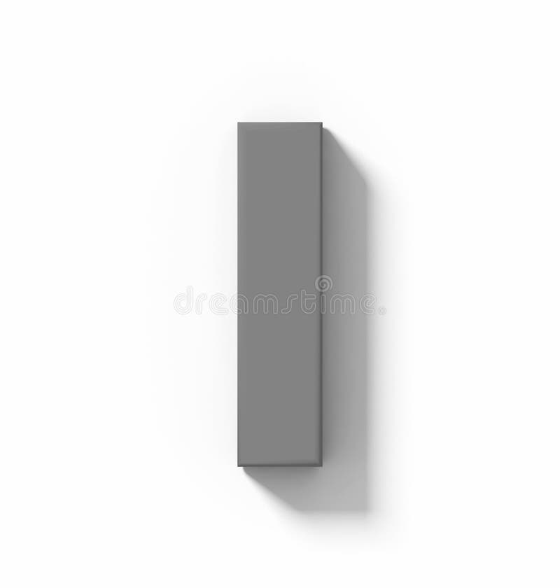 Letter I 3D Medium Gray Isolated on White with Shadow - Orthogonal ...