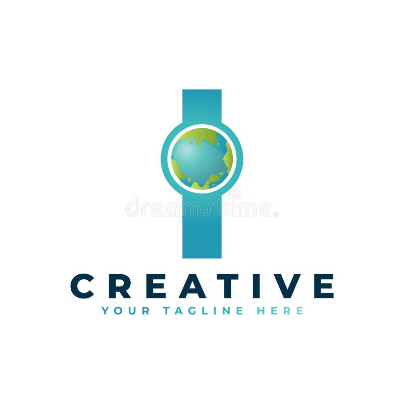 Letter I Global World Earth Logo Design Stock Vector - Illustration of ...