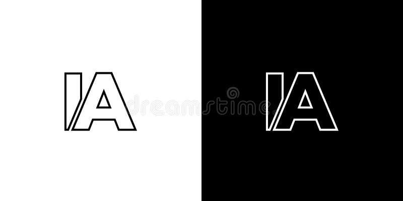 Letter I and a, IA Logo Design Template. Minimal Monogram Initial Based ...