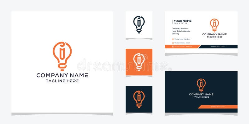 Letter I Light Bulb Logo Design Vector Template Stock Illustration ...
