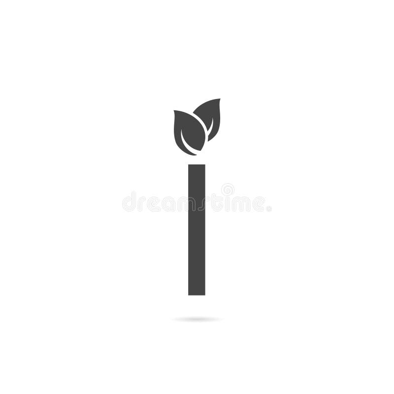 Letter I Logo Design with Shadow Stock Illustration - Illustration of ...