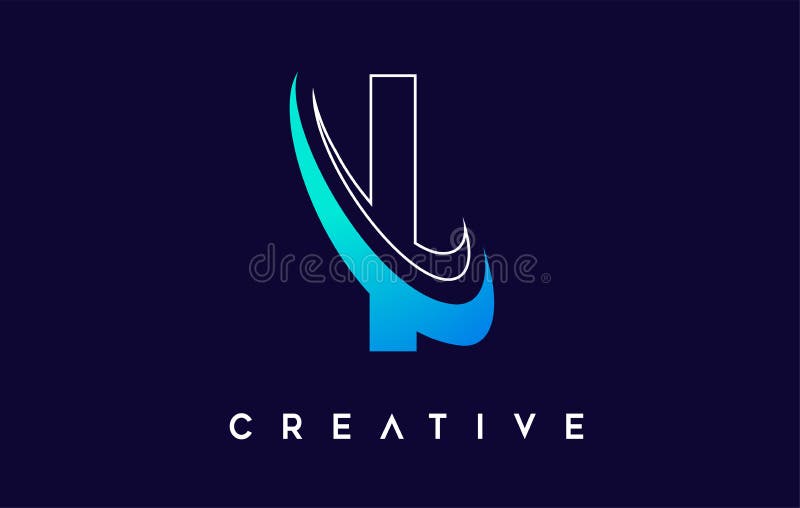 Letter I Logo. I Letter Design Vector with Blue Swash Vector Stock ...