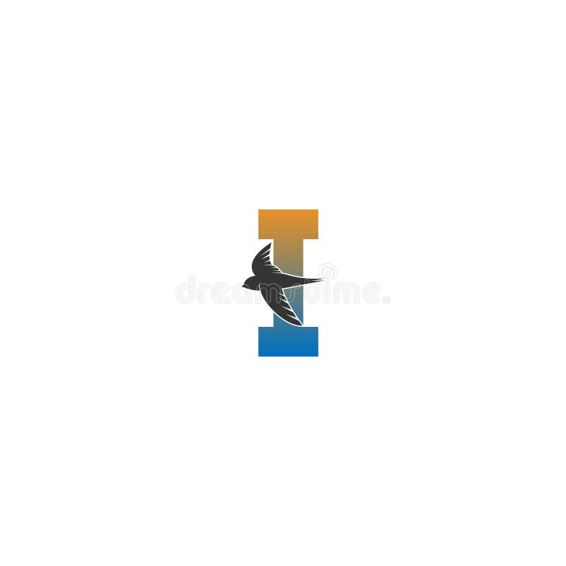 Letter I Logo with Swift Bird Icon Design Vector Stock Vector ...