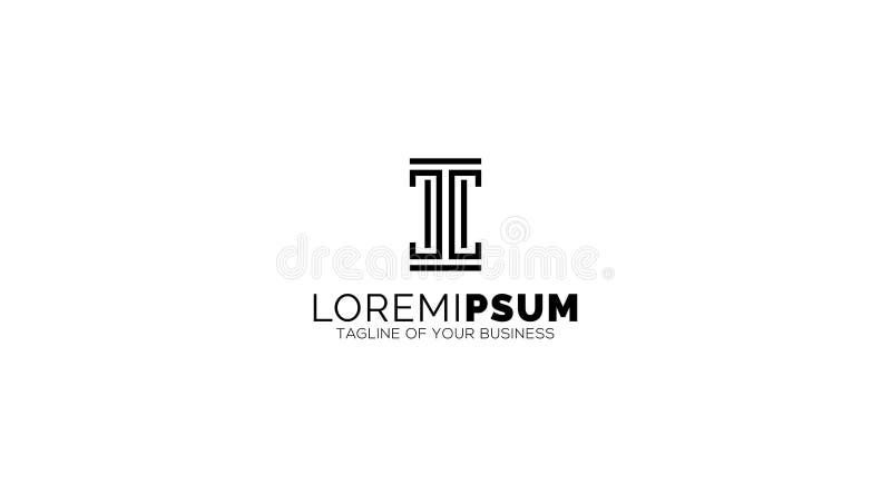 I Letter Isolated Logo Design Corporate Logotype Stock Illustration ...
