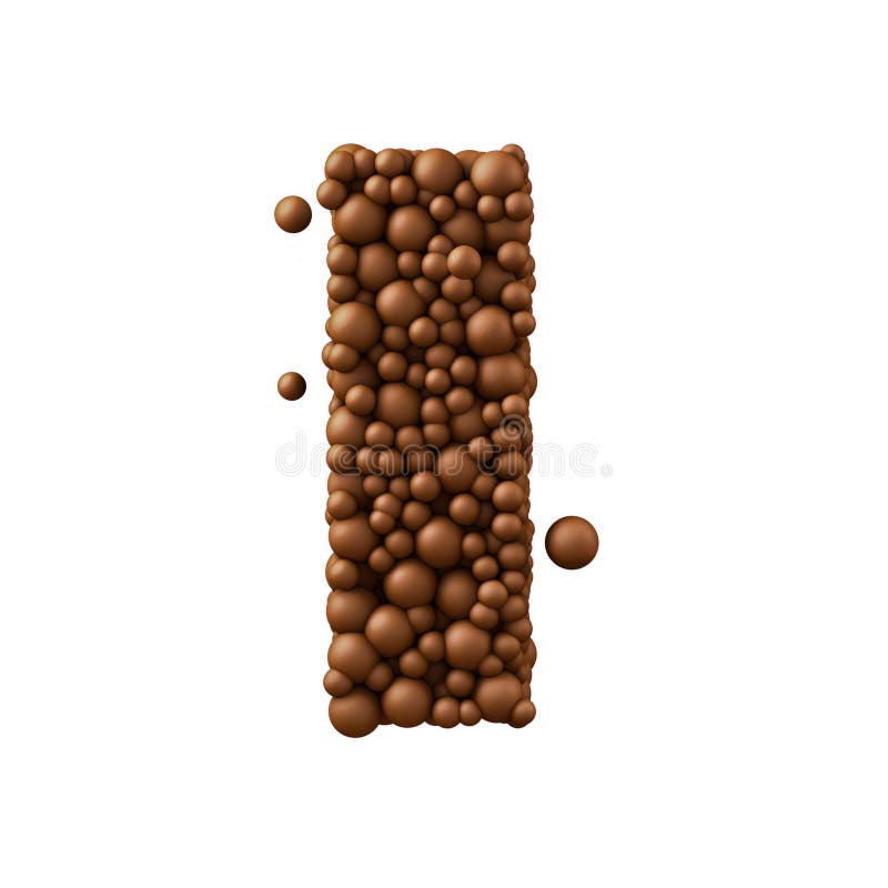 Letter I Made of Chocolate Bubbles, Milk Chocolate Concept, 3d Render ...