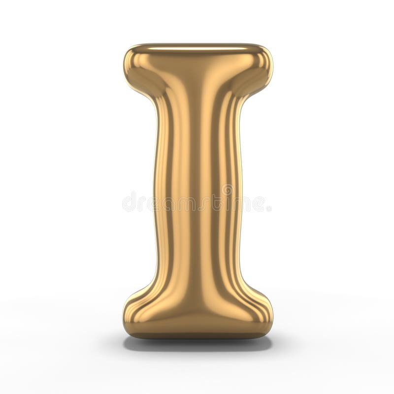 Letter I Made Of Inflatable Balloon Isolated On White Background. 3D ...