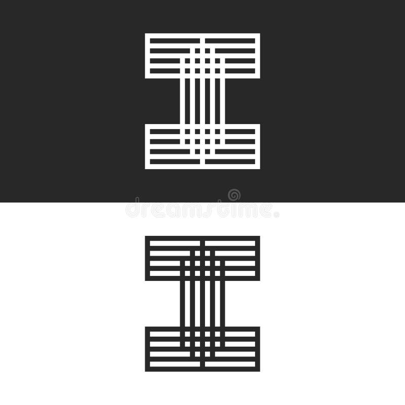 Letter I Monogram Logo Design with Thin Parallel Lines and Grid ...
