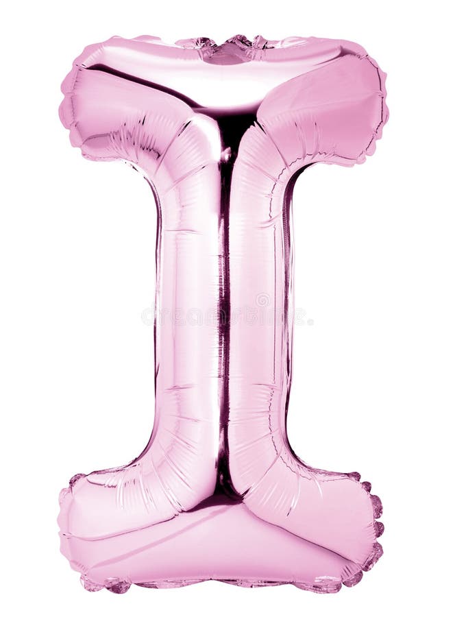Letter I in Pink Mylar Balloon Isolated Stock Photo - Image of ...