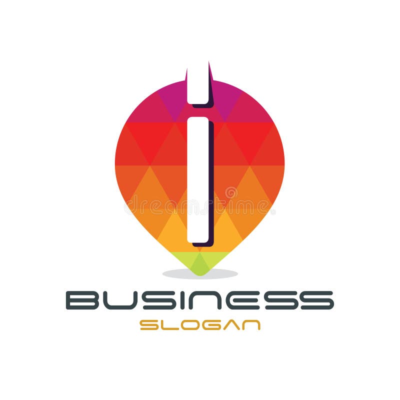 Letter i Point Logo stock vector. Illustration of destination - 89698703