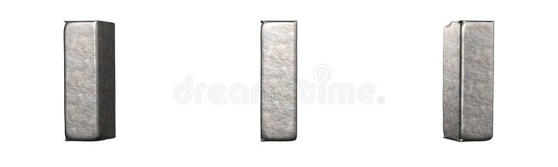 Letter I from a Scratched Iron Letters Collection. Isolated Stock ...