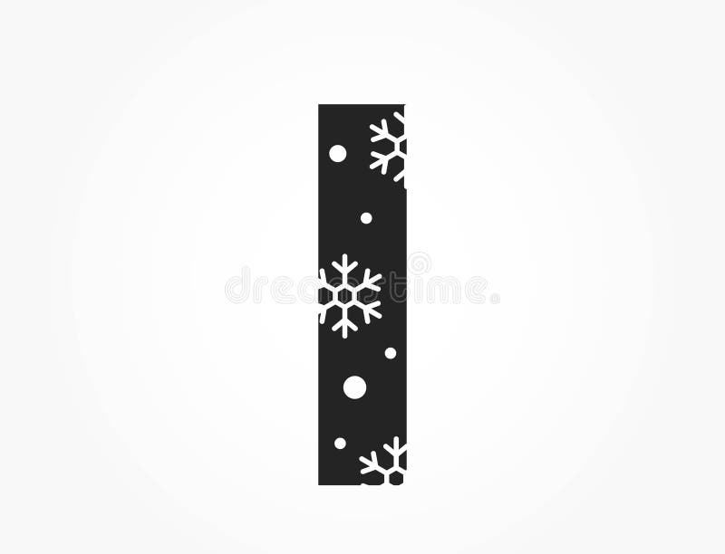 Letter I with Snowflake and Snow. Element for Christmas, New Year and ...