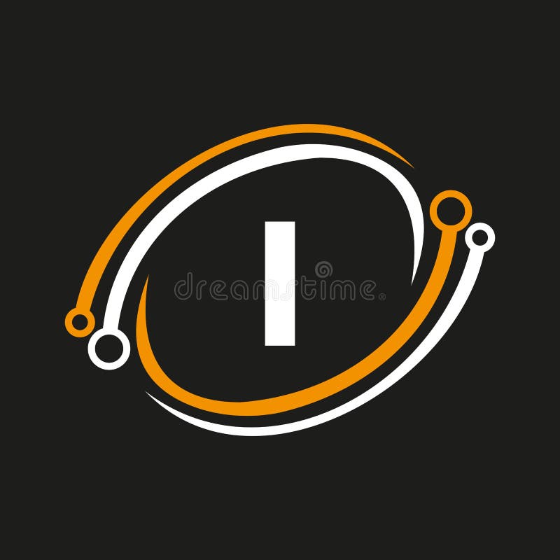 Letter I Technology Logo Combine with Technology Cable Vector Template ...
