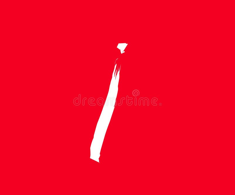 Letter I White in Red Background Stock Illustration - Illustration of ...