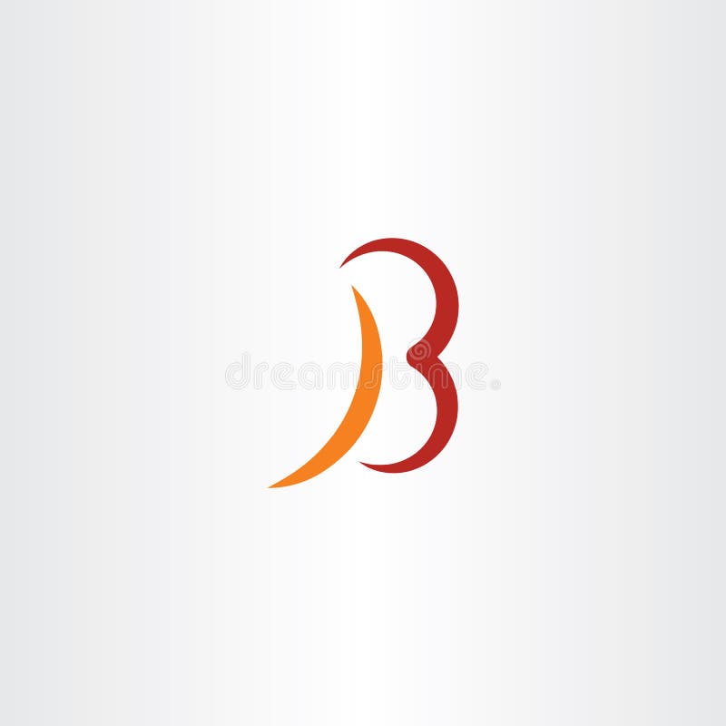 Letter Icon B Logo Red Orange Symbol Element Stock Vector ...