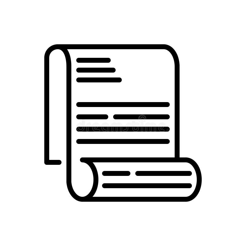 Black Line Icon for Letter, Communication and Messages Stock ...