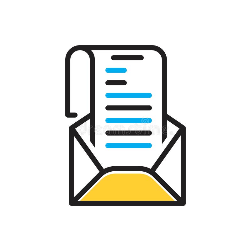 Multi Color Icon for Letter, Envelope and Leaf Stock Illustration ...