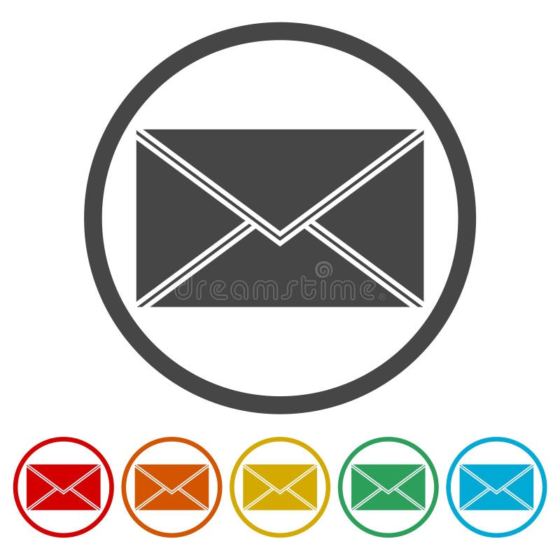 Letter icon, Mail icon set stock vector. Illustration of monochrome ...