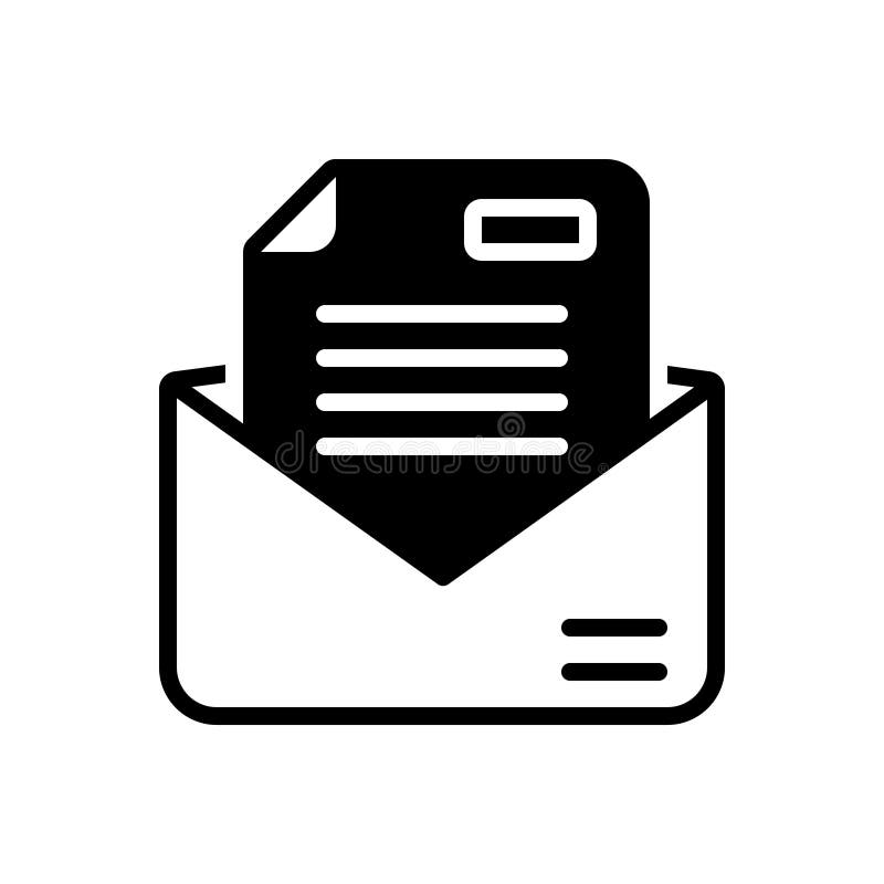Black Solid Icon for Letter, Messages and Tidings Stock Vector ...