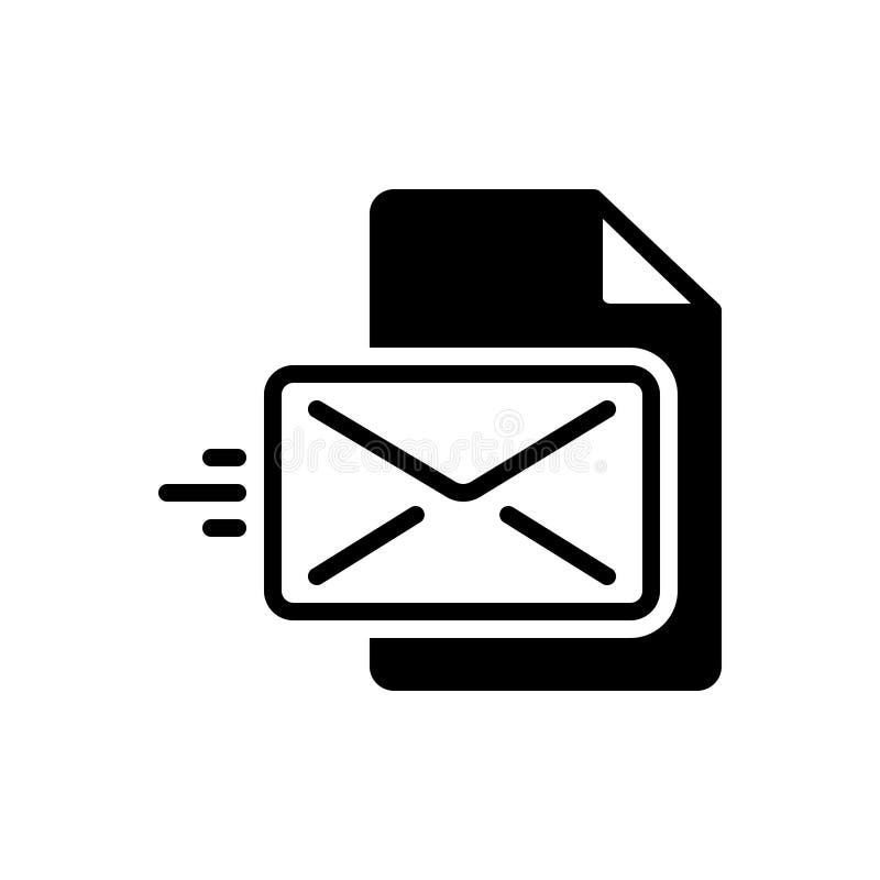 Black Solid Icon for Letter, Sheet and Document Stock Vector ...
