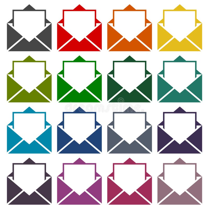 Letter icons set stock vector. Illustration of post, mail - 99569070