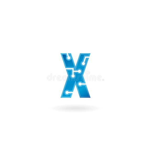 Letter X Icon. Technology Smart Logo, Computer and Data Related ...