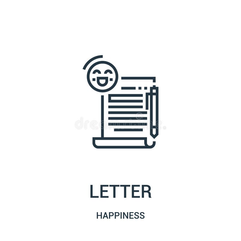 Letter Icon Vector from Happiness Collection. Thin Line Letter Outline ...