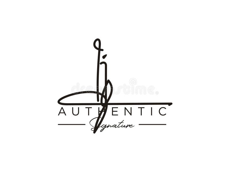 Letter IJ Signature Logo Template Vector Stock Vector - Illustration of ...