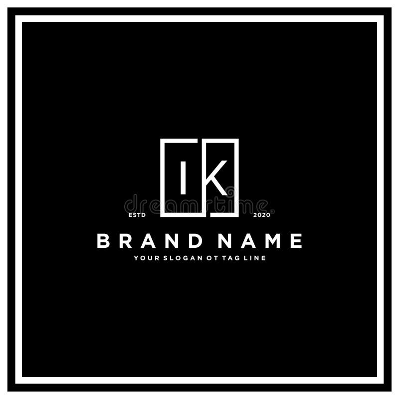 Letter IK Square Logo Design Concept Vector Stock Vector - Illustration ...