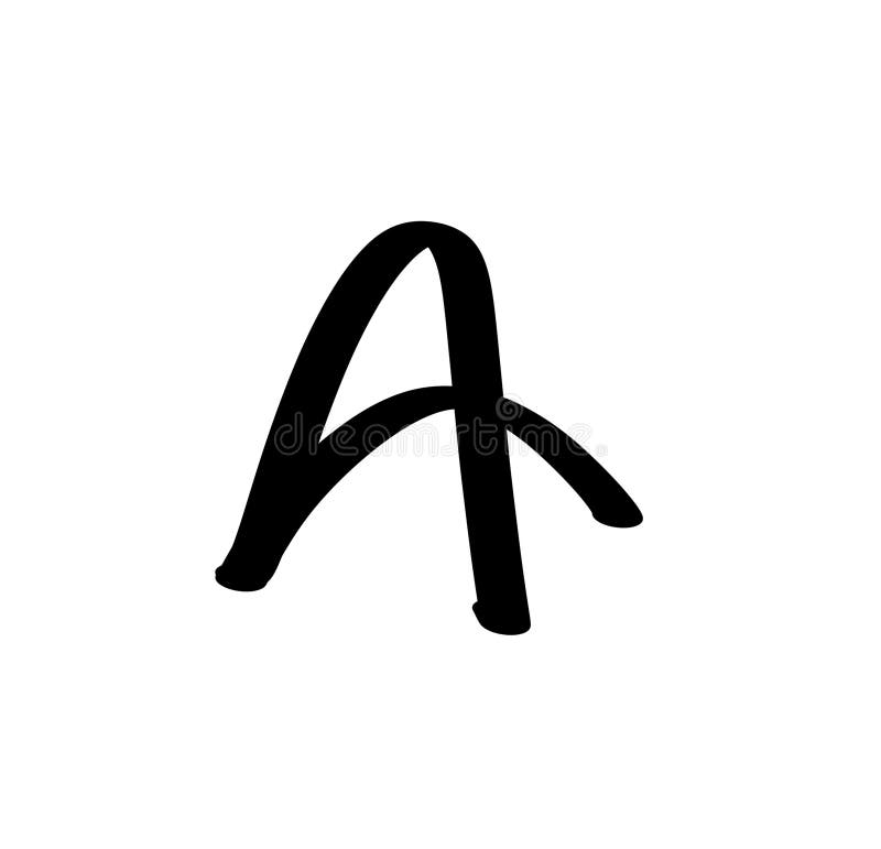 Letter a Illustration on White Background Text Icon Stock Illustration ...