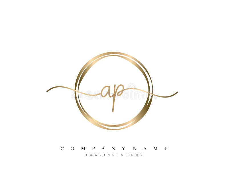 AP Initial Handwriting Logo Template Vector. Stock Vector ...
