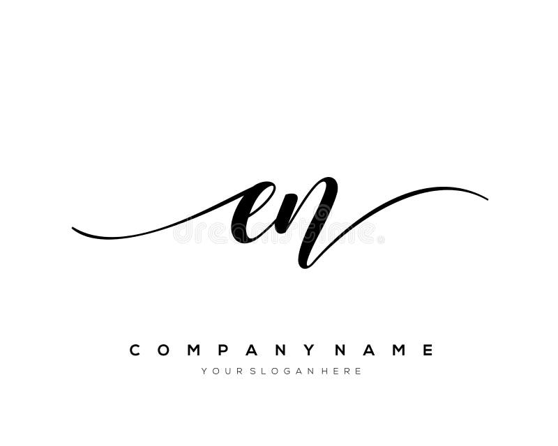 EN Initial Handwriting Logo Template Vector. Stock Vector ...